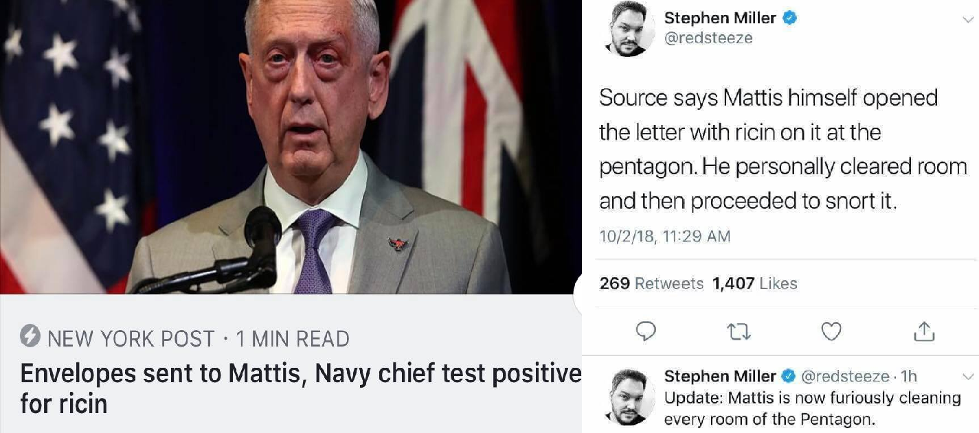 Some DumbF*ck tried to kill Mattis. - Tactical Sh*t